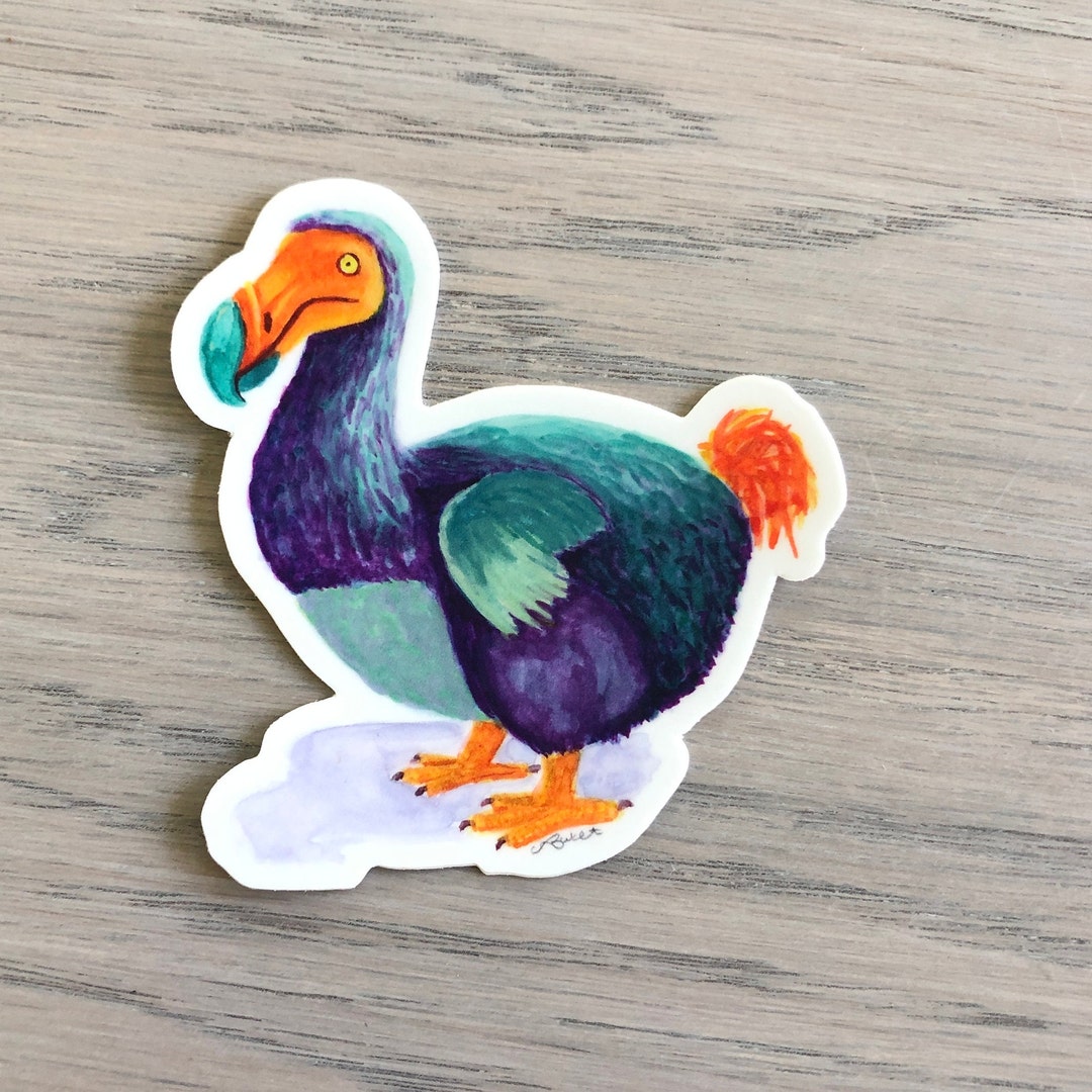 Cute Dodo Bird Fine Art Vinyl Sticker for Laptop, Phone, Water Bottle ...