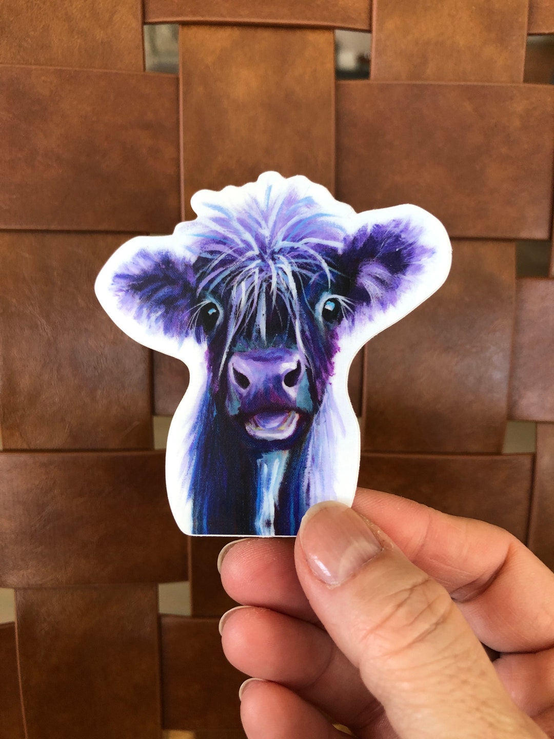 Highland Cow Sticker Cute Purple Cow Sticker Vinyl Decals Waterproof ...