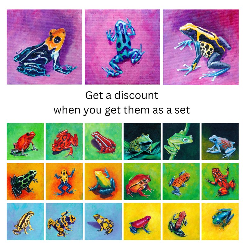 Frog Art Print-golden-poison Dart Frog Art 4x4 - Etsy