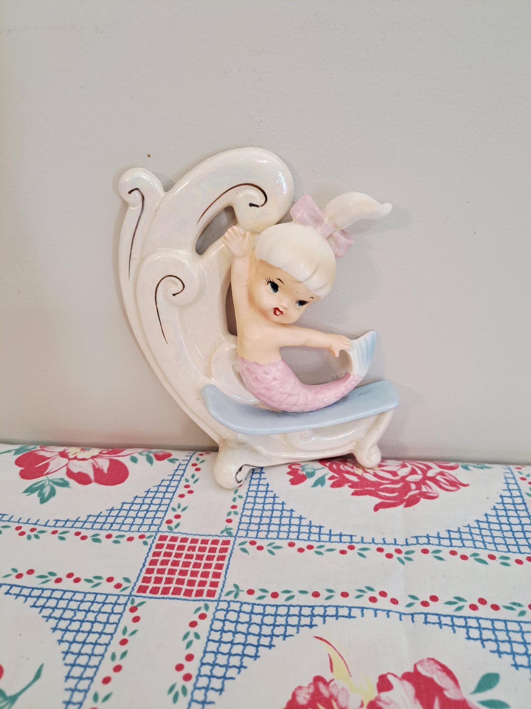 Vintage 1950s Norcrest Mermaid Surf Wall Decor P-826 - Etsy
