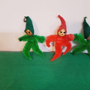 Vintage 1950s Elf Pipe Cleaner Wood Face Christmas Ornament - Etsy