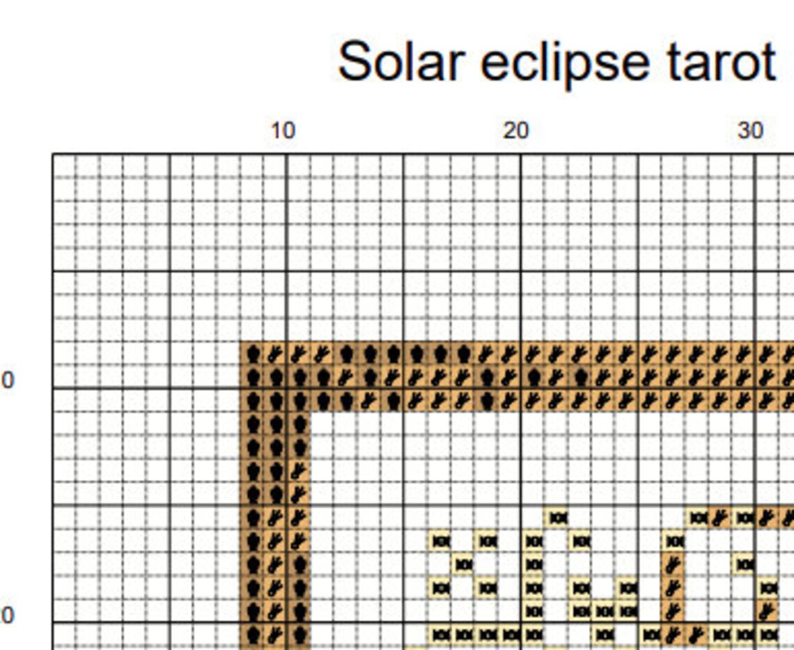 Solar Eclipse Tarot Cross Stitch Pattern Easy Pdf Pattern for Cross ...