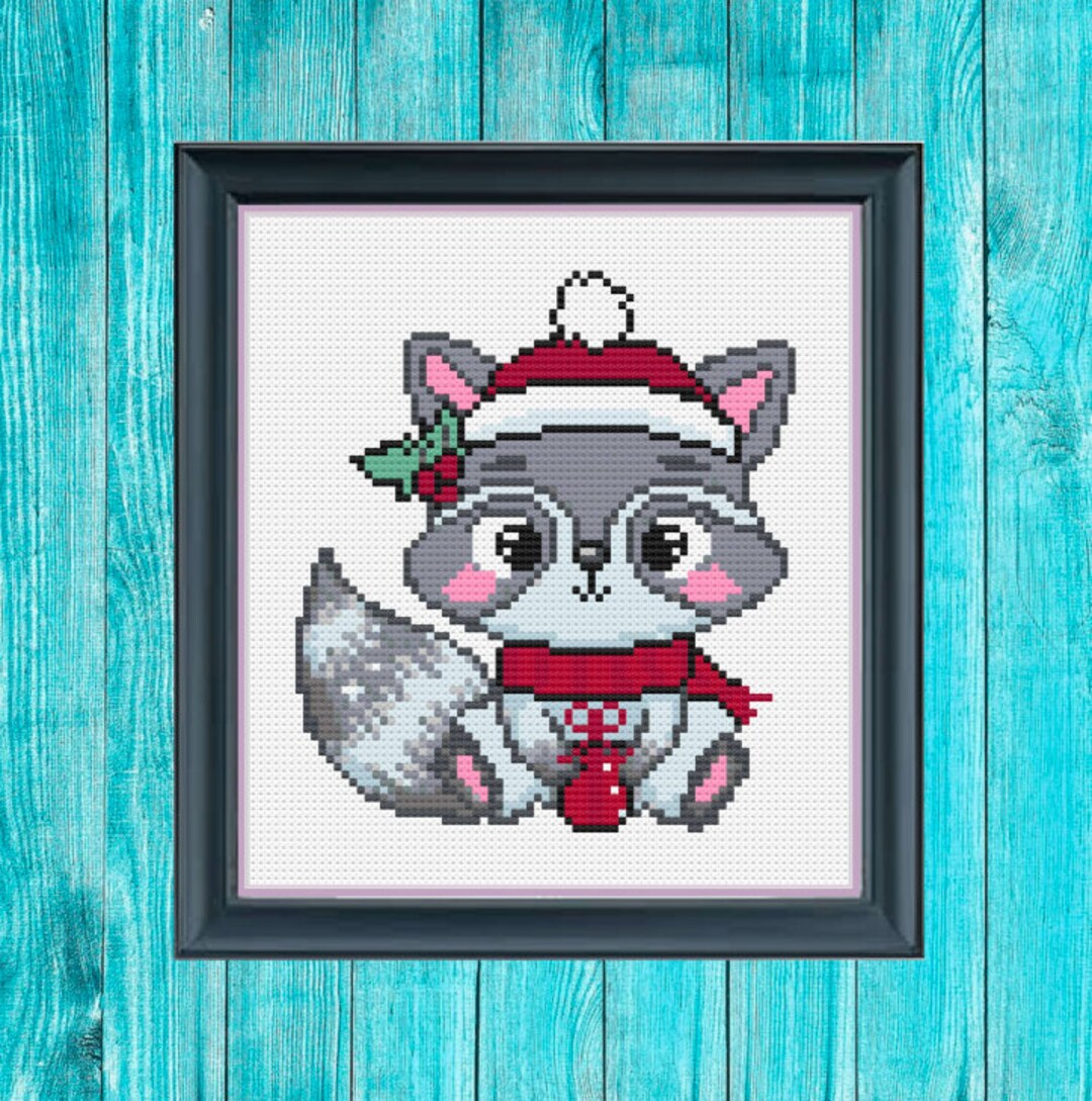 Christmas Racoon Cross Stitch Pattern Pdf - Etsy