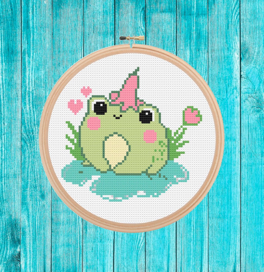 Frog Mini Cross Stitch Pattern Pdf Easy Simple Holiday Gift Retro Quick ...