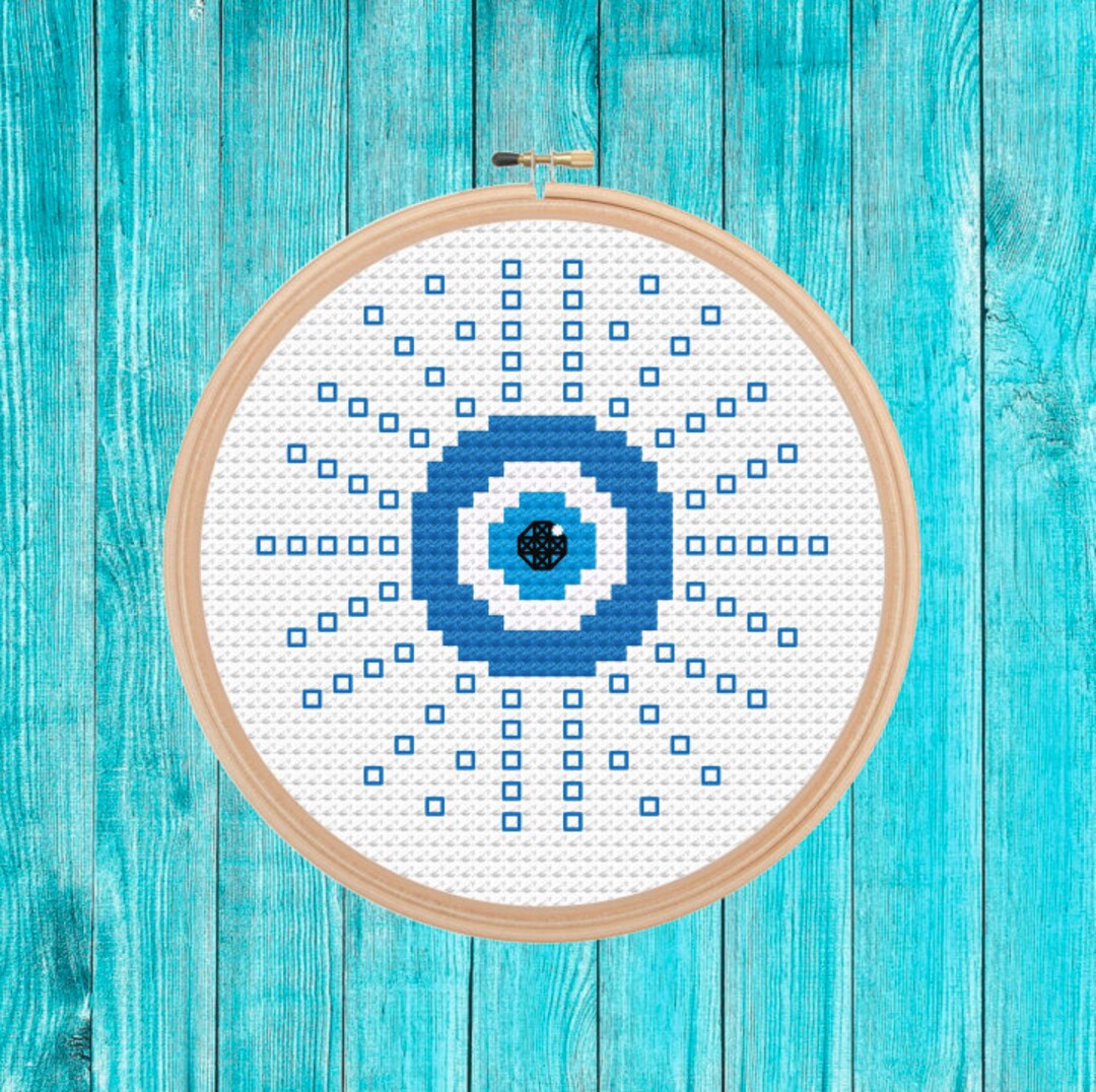 Evil Eye Mini Cross Stitch Pattern Pdf Easy Simple Gift Quick Stitch ...