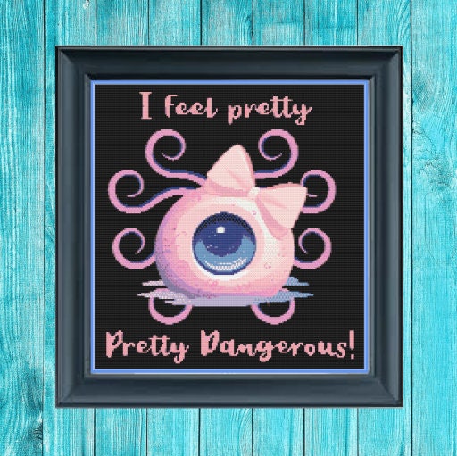 Pastel Goth Cross Stitch Pattern Eyeball With Tentacles Pastel Halloween T Decor Octopus Cute