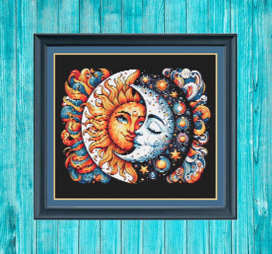 Sun and Moon Yin and Yang Cross Stitch Pattern Easy Pdf Pattern for ...