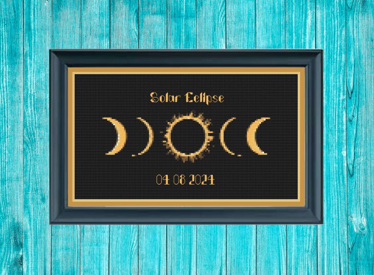 Solar Eclipse Cross Stitch Pattern Easy Pdf Pattern for Cross Stitch ...