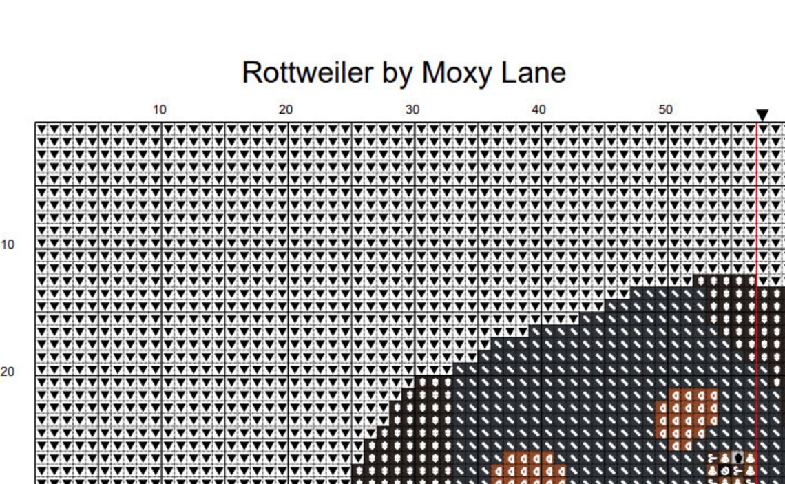 Rottweiler Cross Stitch Pattern Abstract Minimalistic Easy to Stitch ...