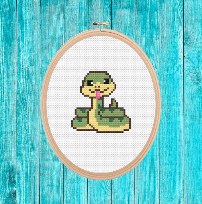 Snake Mini Cross Stitch Pattern Pdf Easy Simple Holiday Gift Retro ...