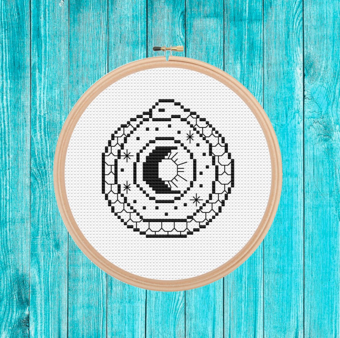 Ouroboros Sun and Moon Mini Cross Stitch Pattern Pdf Easy Simple Gift ...