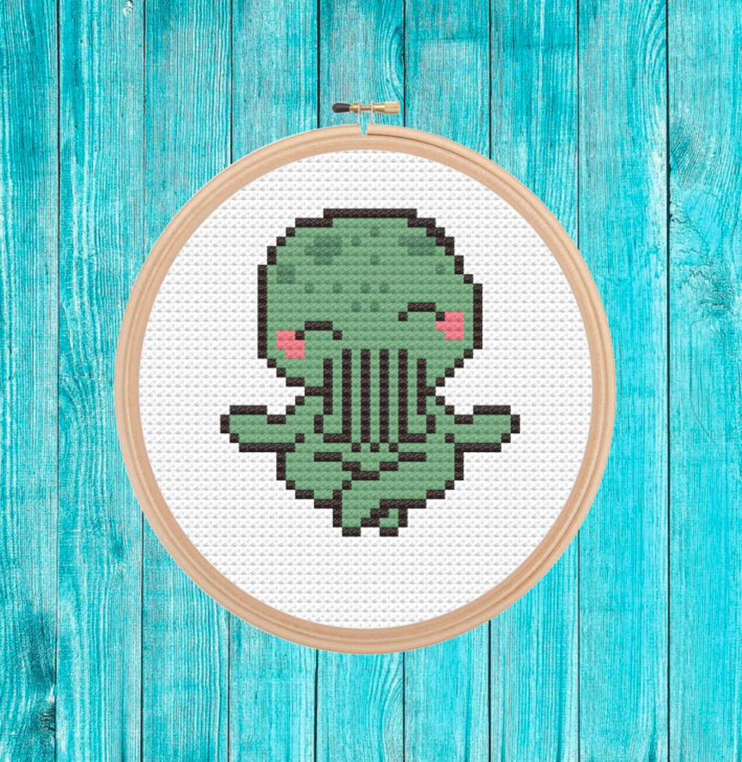 Cthulhu Mini Cross Stitch Pattern Pdf Easy Simple Gift Quick Stitch - Etsy