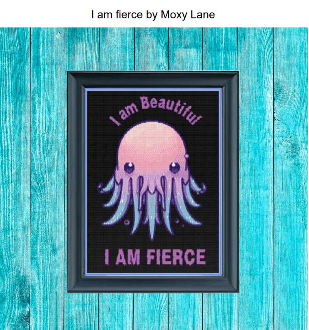 Pastel Goth Cross Stitch Pdf Pattern I Am Beautiful Monster Gift ...
