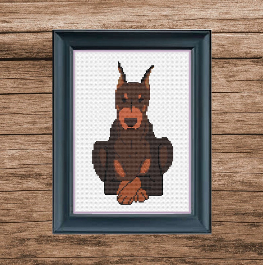Doberman Cross Stitch Pattern Abstract Minimalistic Easy to Stitch Pdf ...