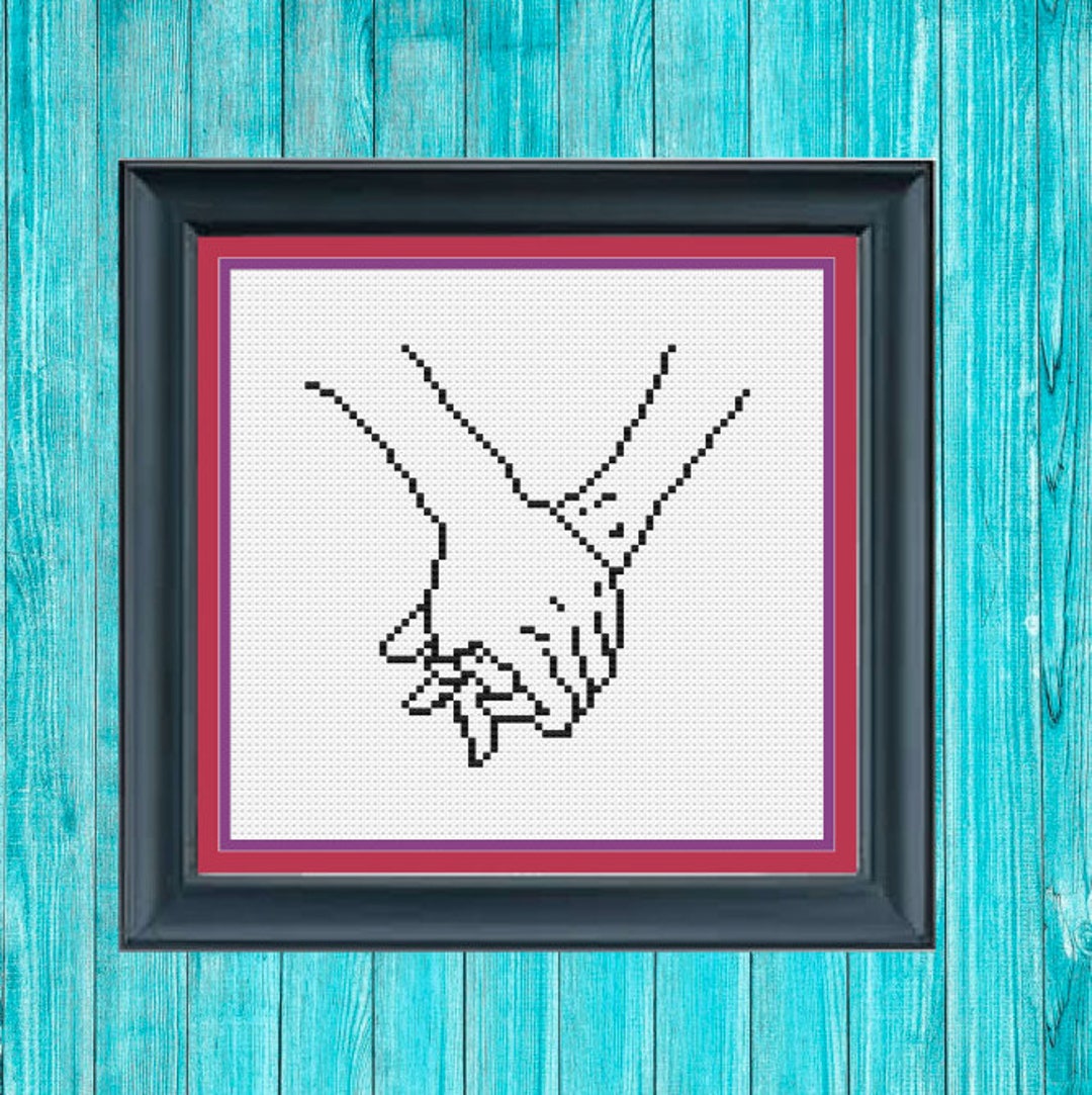 Holding Hands Cross Stitch Mini Cross Stitch Pattern Pdf Easy Simple ...