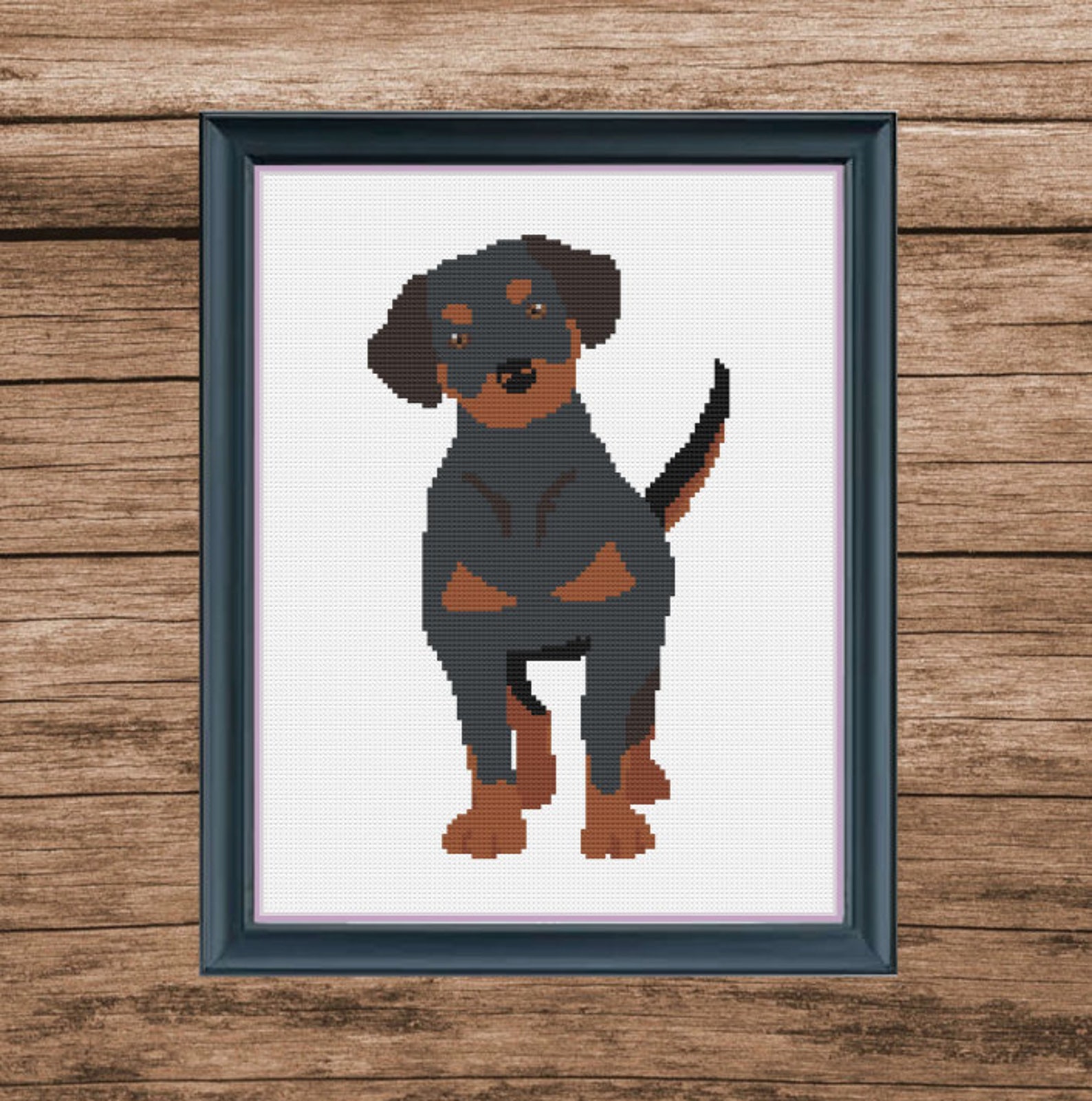 Rottweiler Cross Stitch Pattern Abstract Minimalistic Easy to Stitch ...