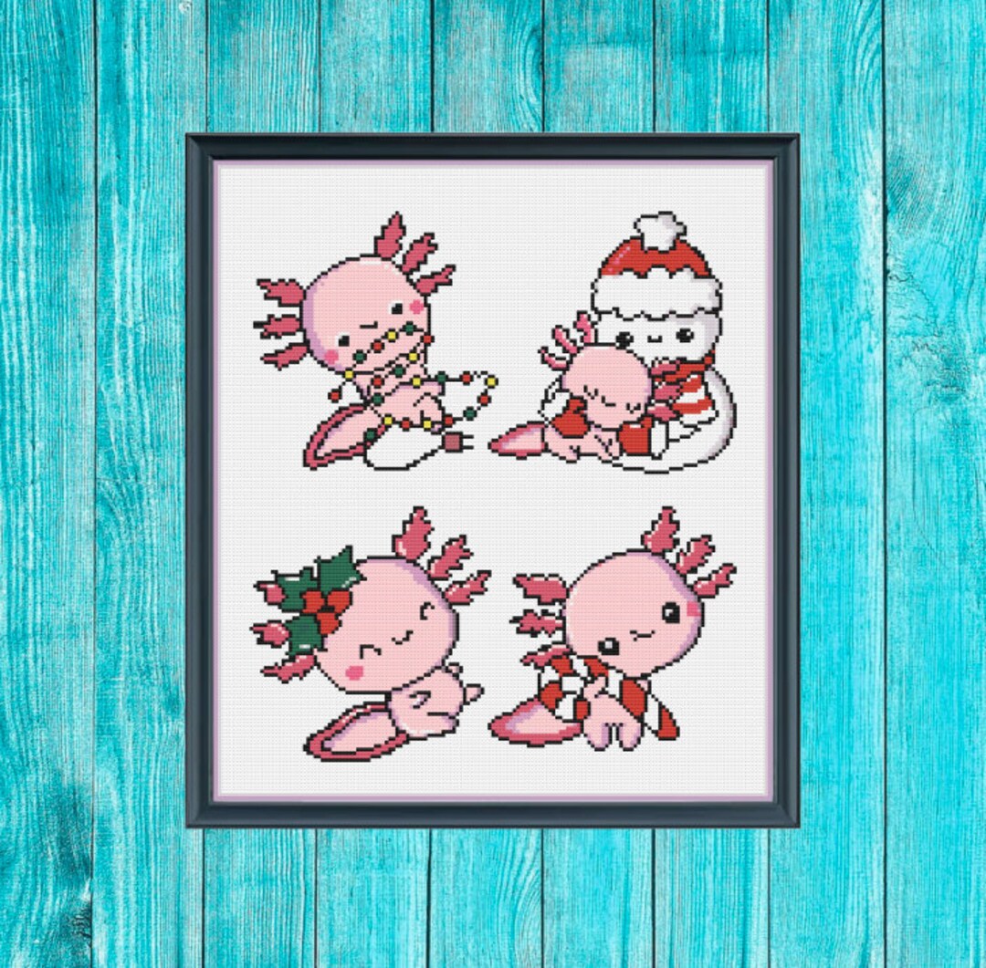 Axolotl Christmas Cross Stitch Pattern Pdf - Etsy