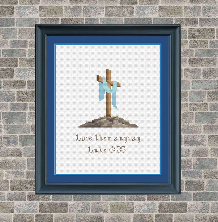 Cross Bible Verse Cross Stitch Pattern - Etsy
