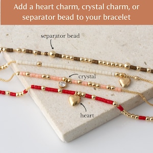 Add on Charm, Heart Charm, Crystal Charm, Separator Bead for Morse Code ...