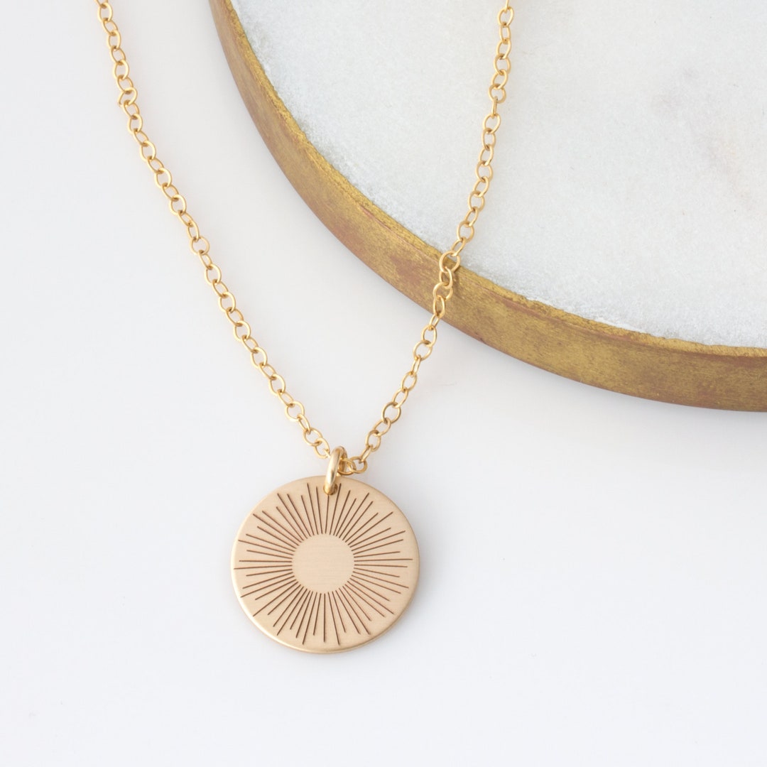 Sunshine Necklace - You Are My Sunshine - Gold Sun Necklace - Sunburst ...