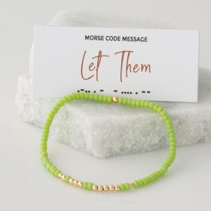 Let Them Morse Code Bracelet by LEILA Jewelry Shop, Beaded Stretch ...