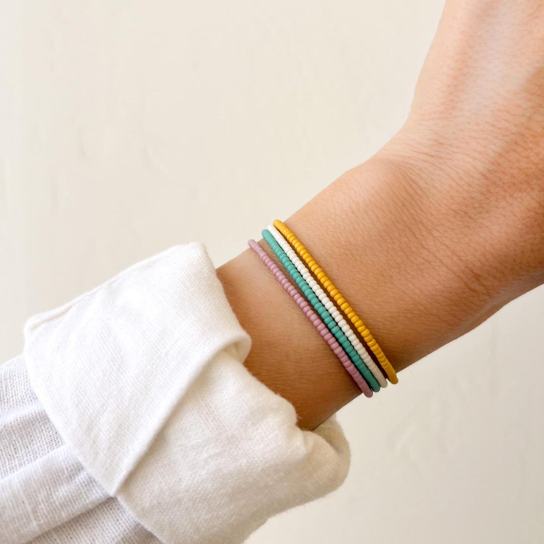 Adjustable Beaded Bracelet • Color Pop Silk Bracelet • Waterproof ...