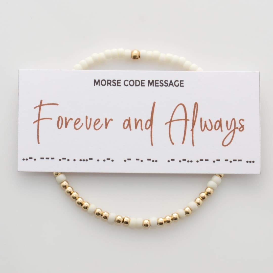 Forever and Always Morse Code Bracelet | Wedding Gift | Hidden Message ...