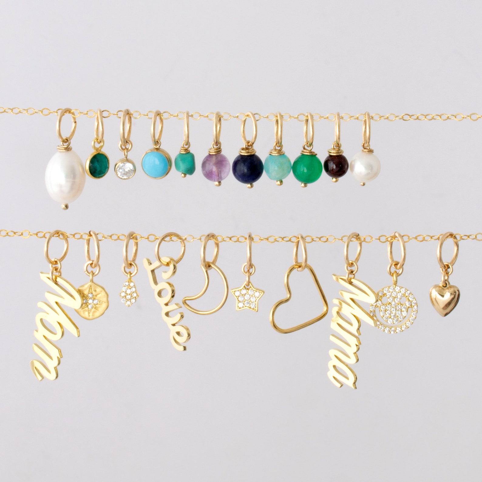 Add on Birthstone Charm, Gemstone Charm, Sterling Silver or Vermeil ...