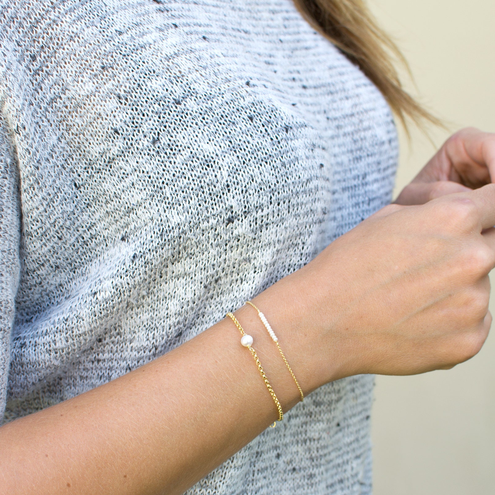 Pearl Bracelet Pearl Beaded Bar Bridesmaid Bracelet - Etsy