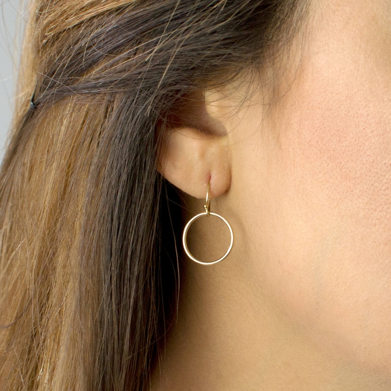 Open Circle Earrings, Dainty Everyday Earring, Minimal Earring, Hoop ...