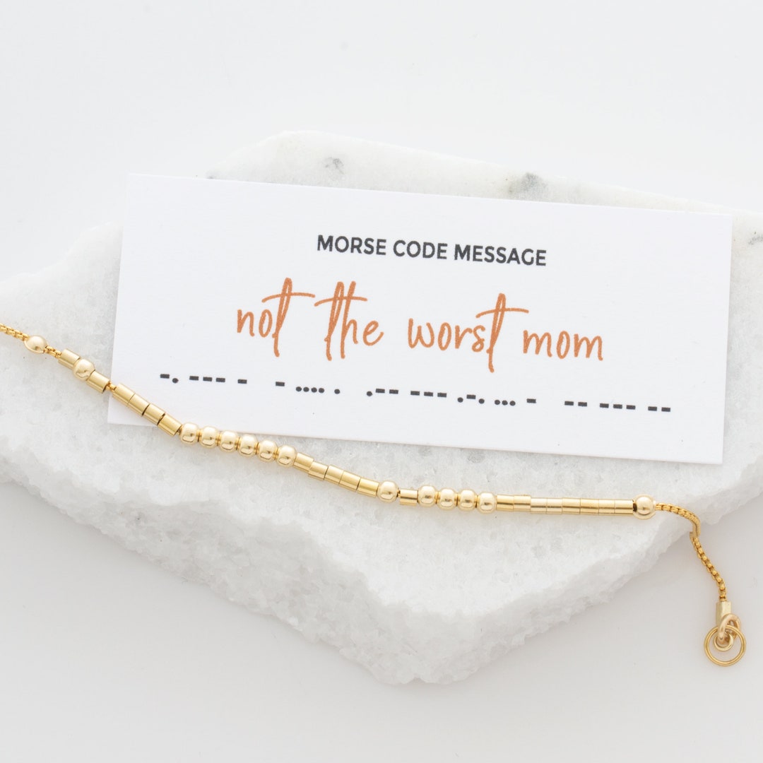 Not the Worst Mom Morse Code Bracelet, Mother's Day Gift for Mom ...