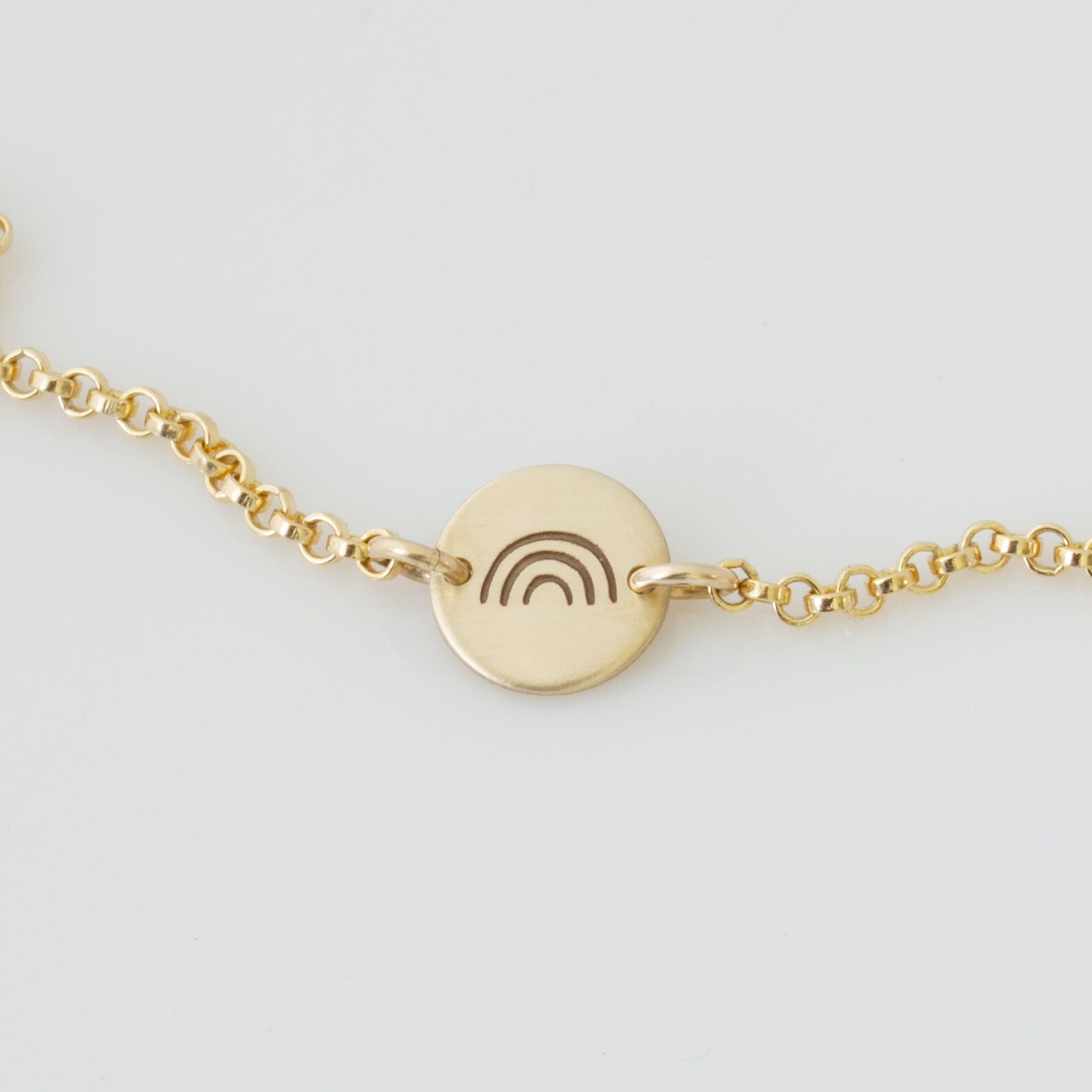 Gold Disc Bracelet / Initial Bracelet / Charm Bracelet / Baby Bracelet ...