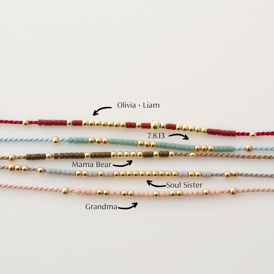 CUSTOM Morse Code Bracelet, Hidden Message Personalized Morse Code Silk ...