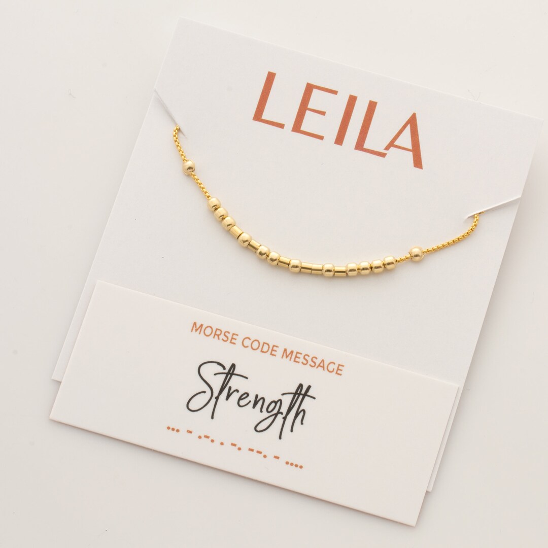 Strength Morse Code Necklace, Hidden Message Necklace, Encouragement, Motivation, Cancer Support ...