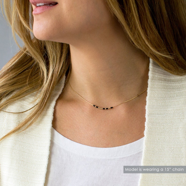 Morse Code Necklace Dainty Necklace With Tiny Beads Morse - Etsy Australia