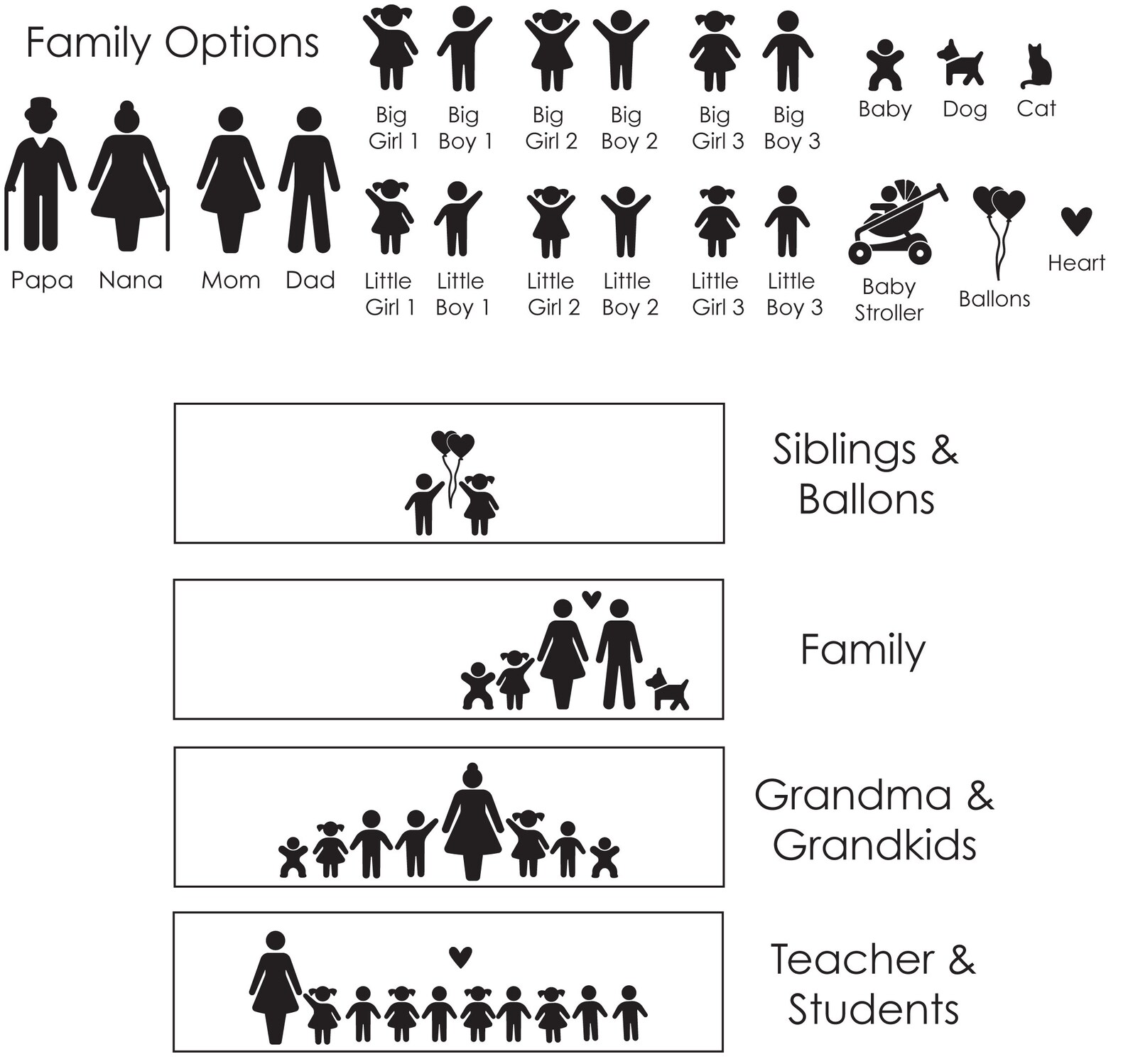 Personalized Stick Figure Family Necklace Custom Necklace | Etsy