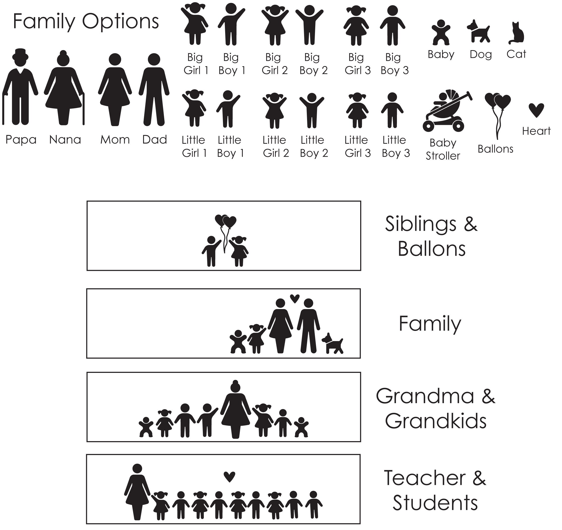 Personalized Stick Figure Family Necklace Custom Necklace | Etsy