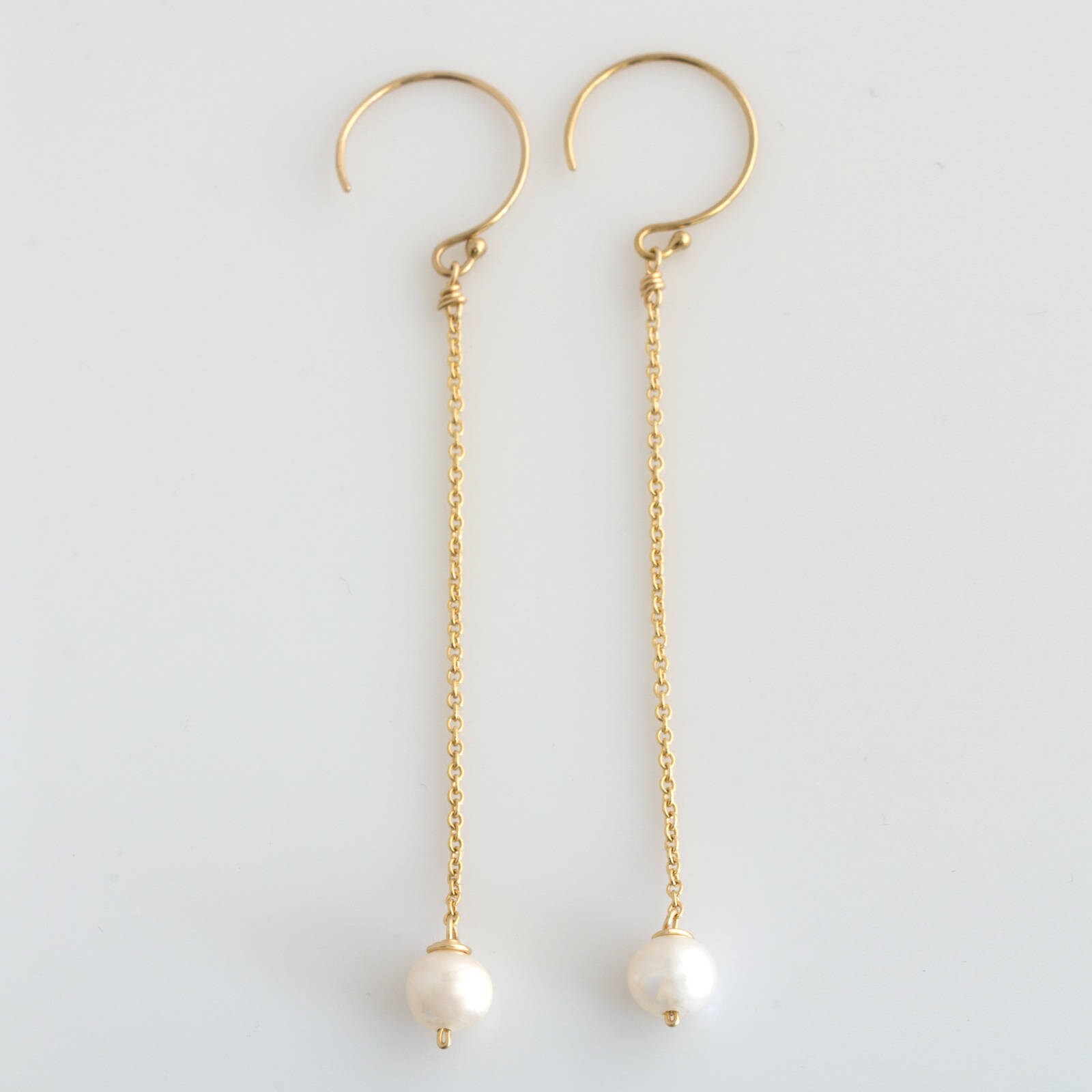 Pearl Chain Earrings, Long Dangle Earrings for Women, Dainty Earrings ...