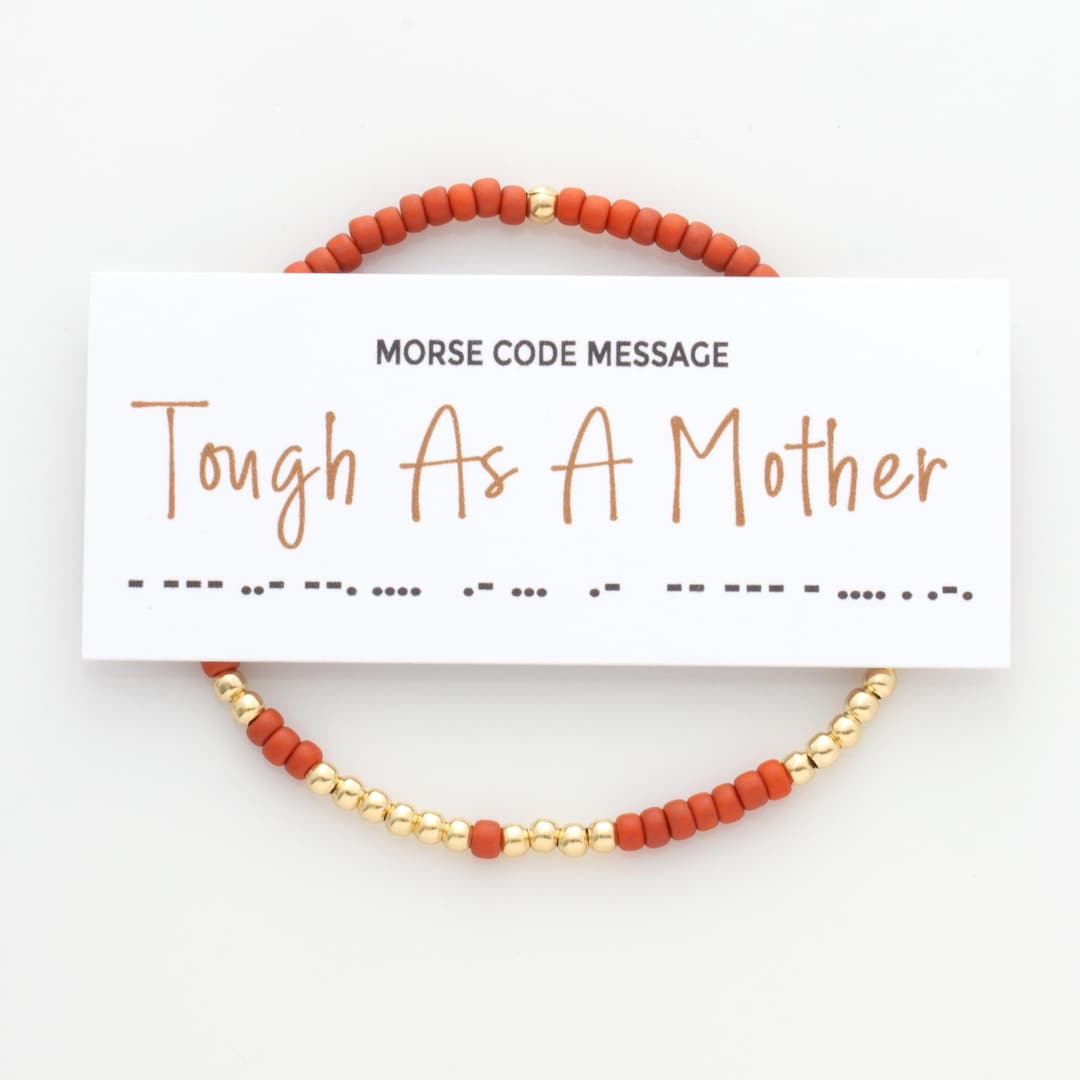 Tough as A Mother Morse Code Bracelet, Mother's Day Gift for Her, Gift ...