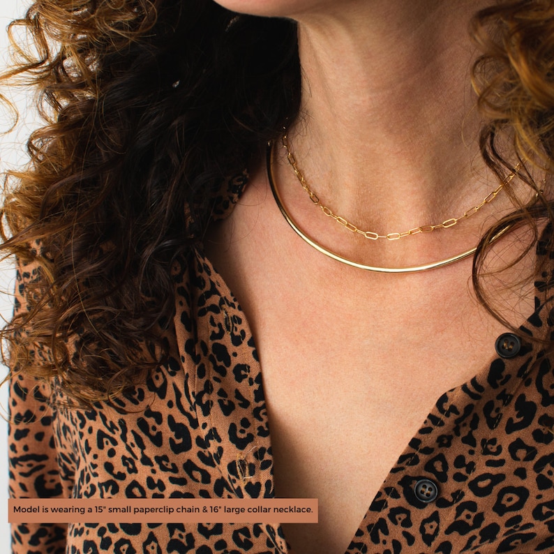 Gold Collar Necklace, Sterling Silver Cuff Necklace, 14k Gold Fill ...