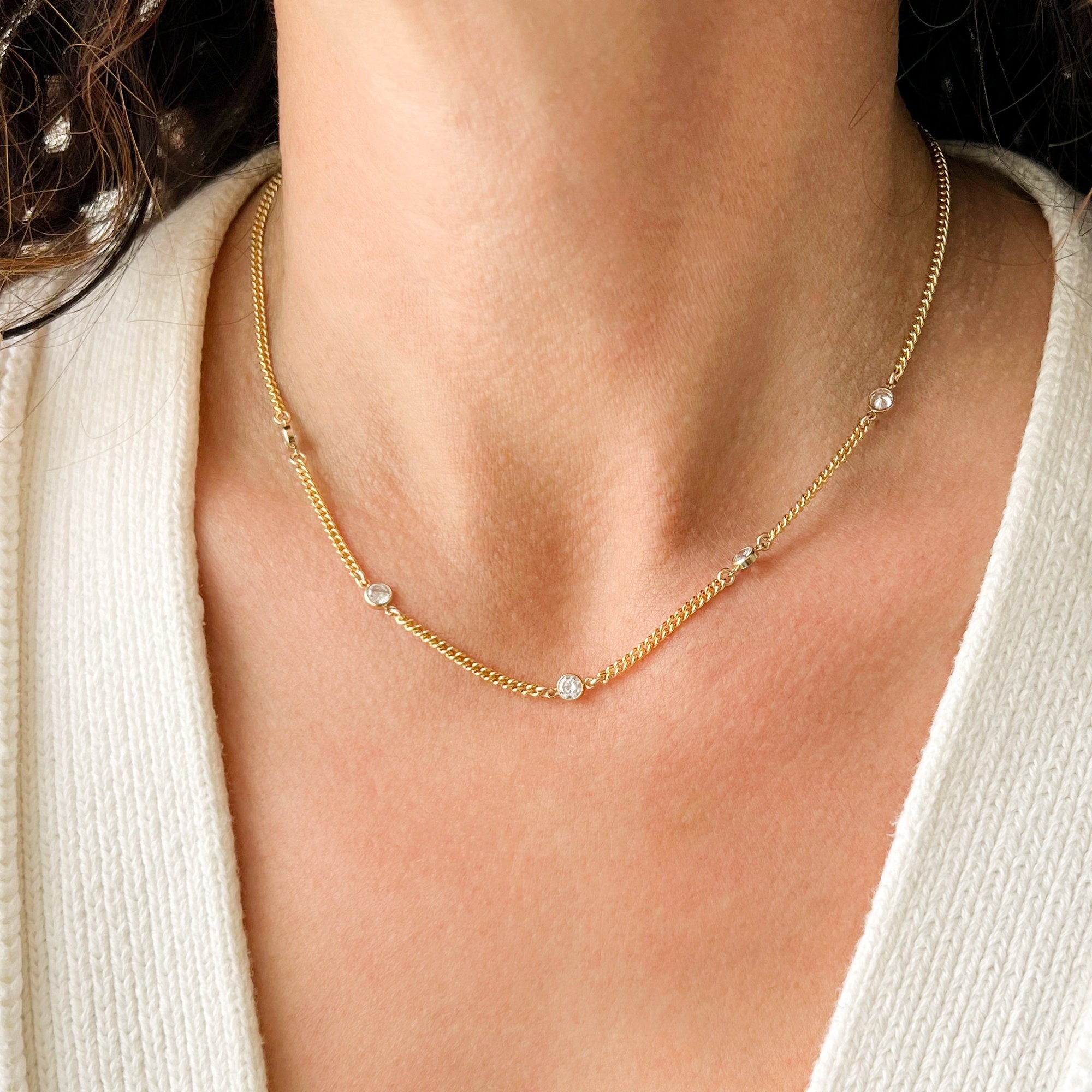 Crystal station necklace store