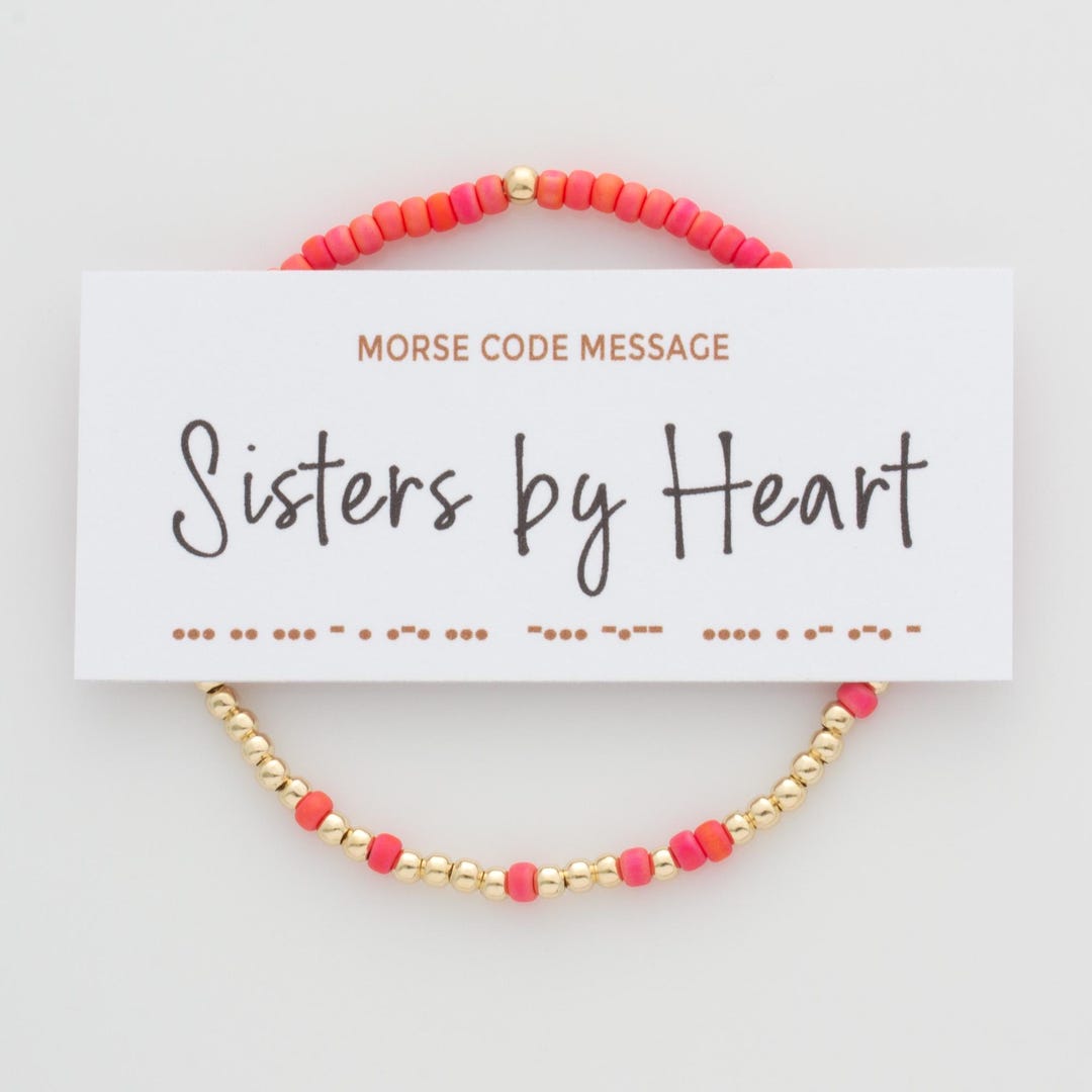 Sisters by Heart Morse Code Bracelet – Hidden Message Gift for Best ...