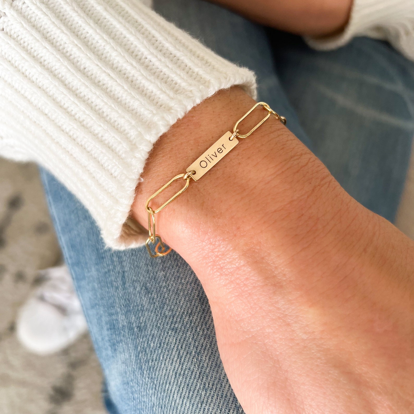 Custom Paperclip Bracelet • Paperclip Chain • Extra Large Silver or ...