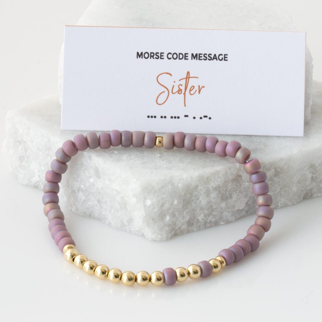 Sister Gift, Bubble Morse Code Bead Bracelet, Friendship Bracelet ...