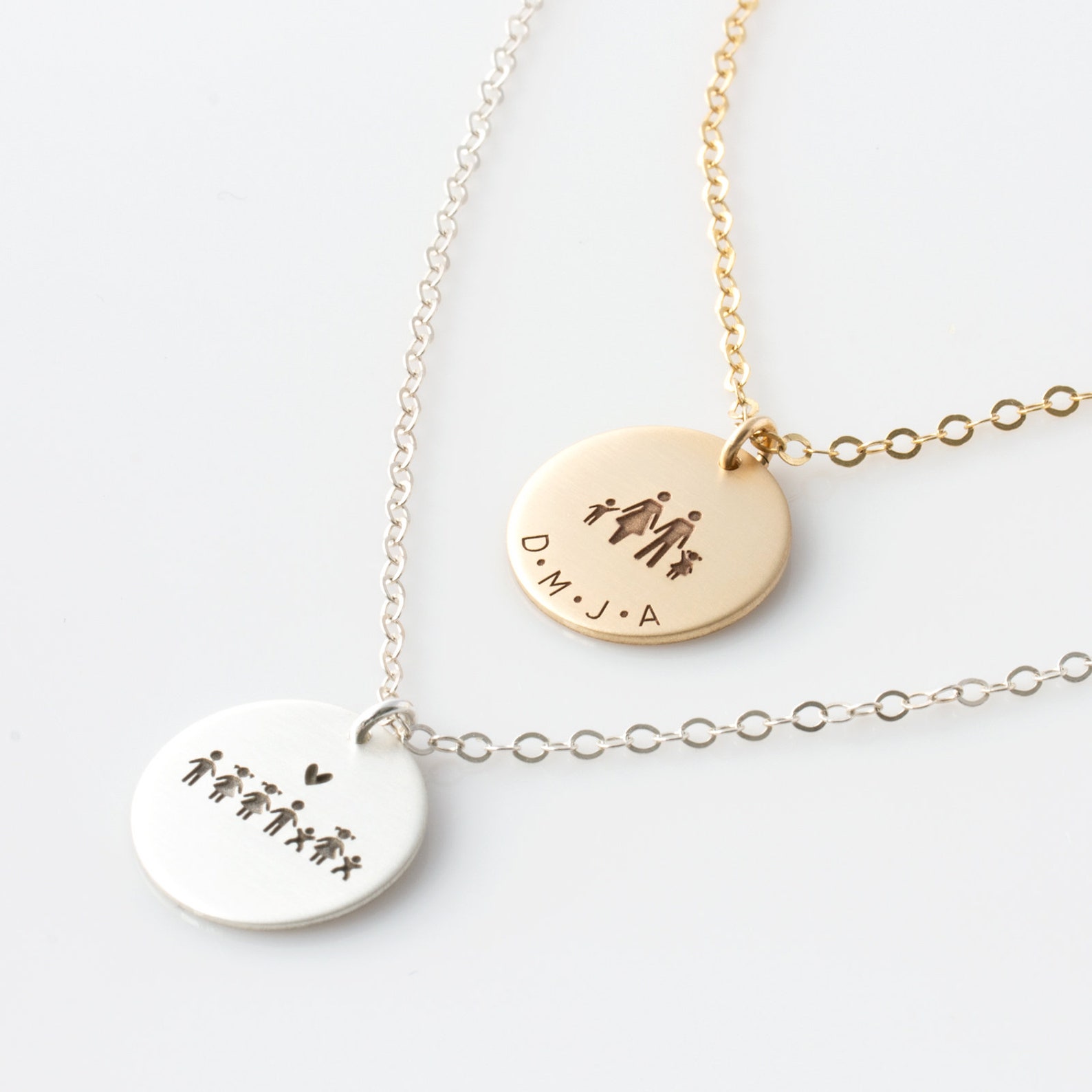 Personalized Family Jewelry, Stick Figure Family Necklace, Custom ...