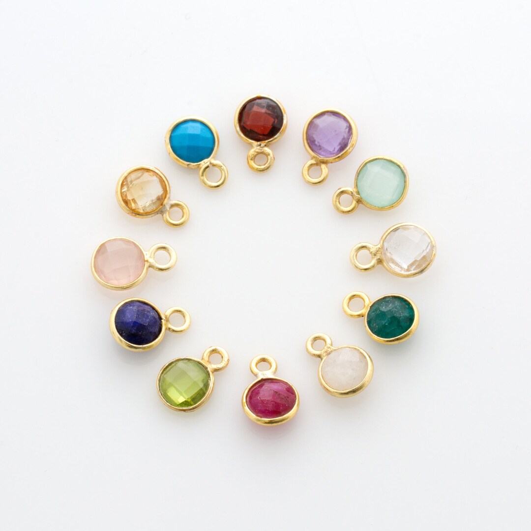 Add on Birthstone Charm, Gemstone Charm, Sterling Silver or Vermeil ...