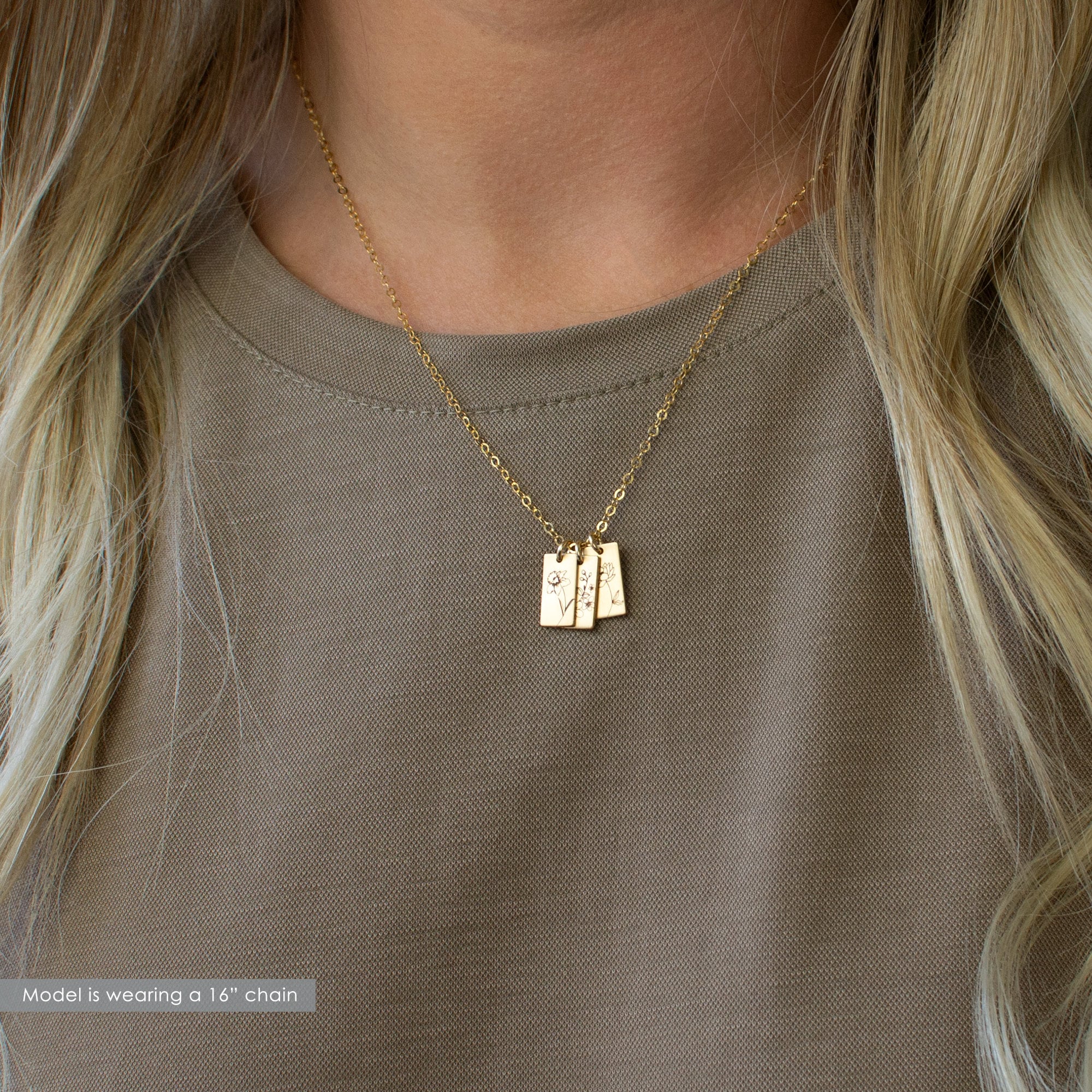 Personalized Birth Flower Necklace Mom Necklace Birth Month | Etsy