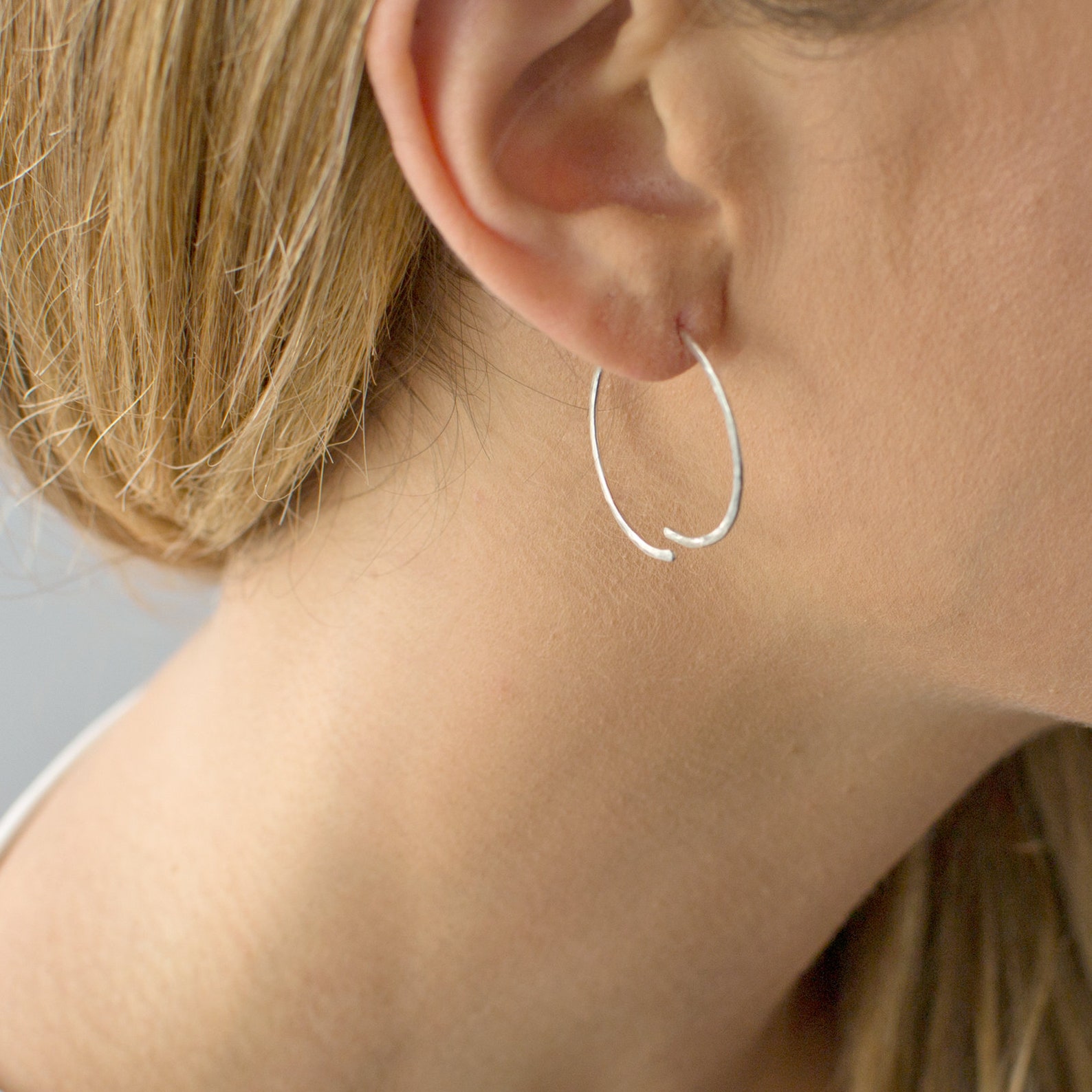 Hoop Earrings, Hammered Hoops, Open Hoop Earrings, Boho Hoop Earrings ...