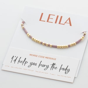 I'd Help You Bury the Body Morse Code Bracelet in 14K Gold Filled or ...