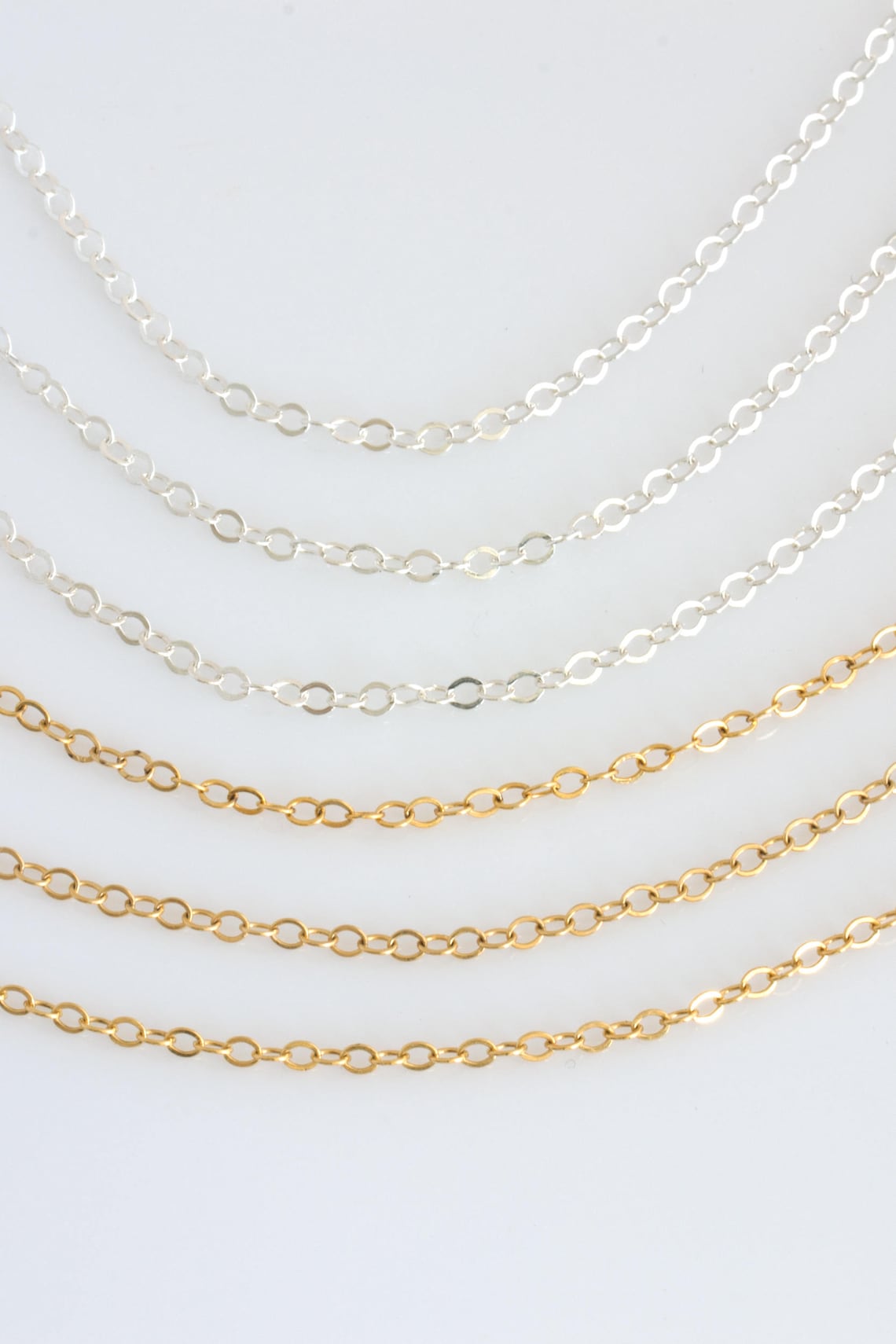 Dainty Chain Necklace in 14K Gold Fill Sterling Silver Rose - Etsy